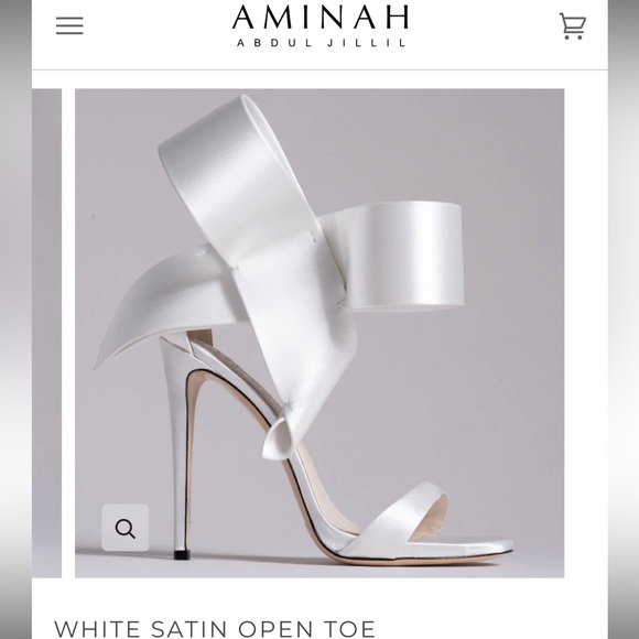 AMINAH ABDUL SILLIL | Shoes | Aminahabdul Sillil White Satin Open Toe ...